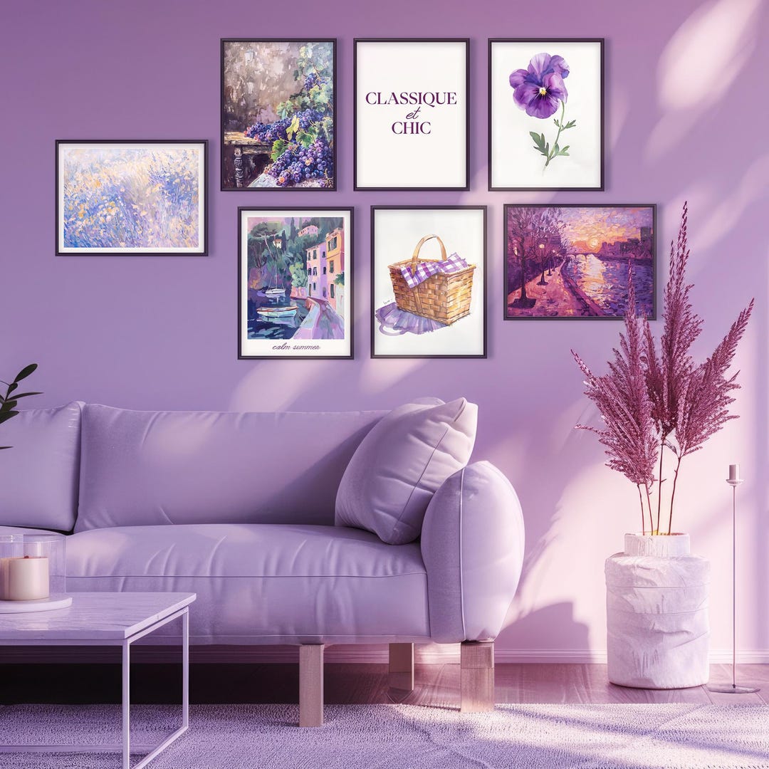 Lavender Gallery Wall Art French Countryside Art Set of 7 Posters ...