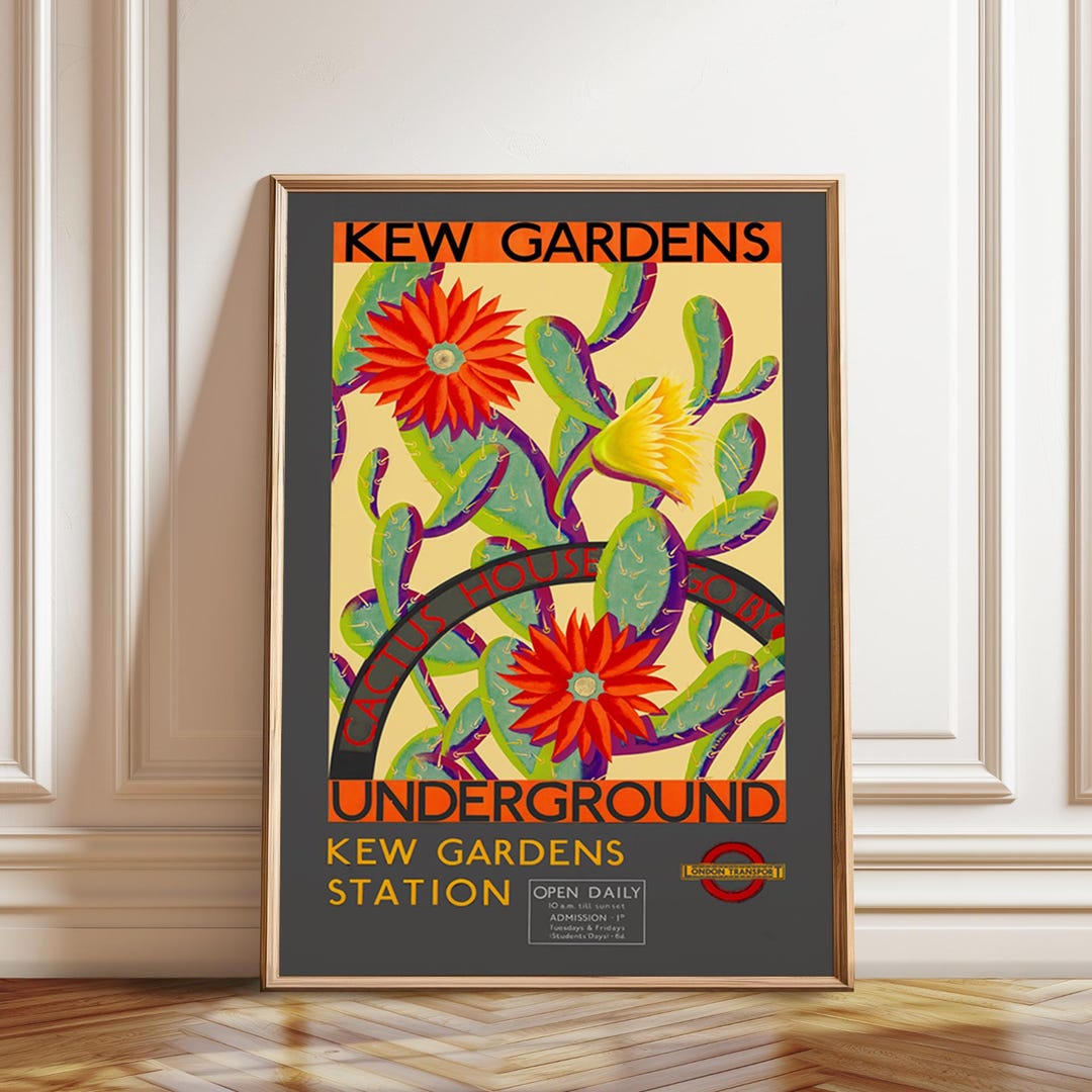 Kew Gardens Flower Poster: Vintage London Underground Travel Print - Etsy
