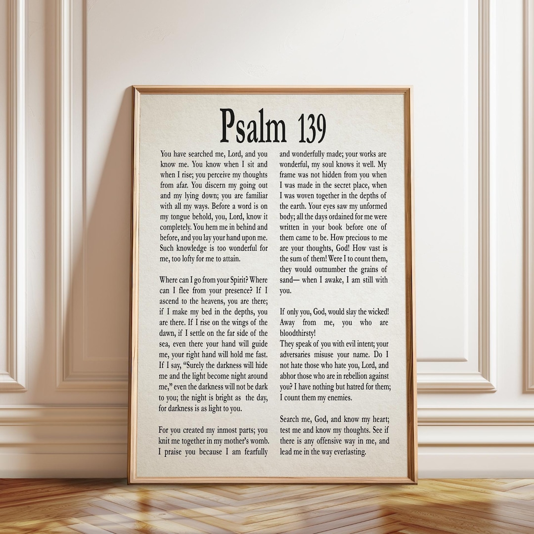Psalm 139 Print: Biblical Wall Art, Scripture Verse - Etsy