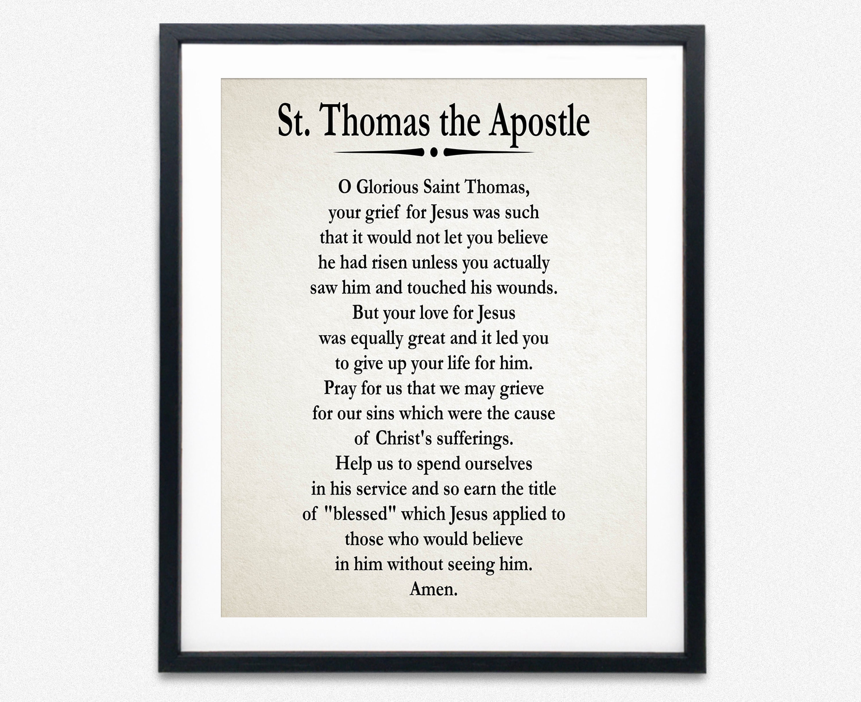 Prayer of St Thomas the Apostle Prayer for Direction and - Etsy Ireland