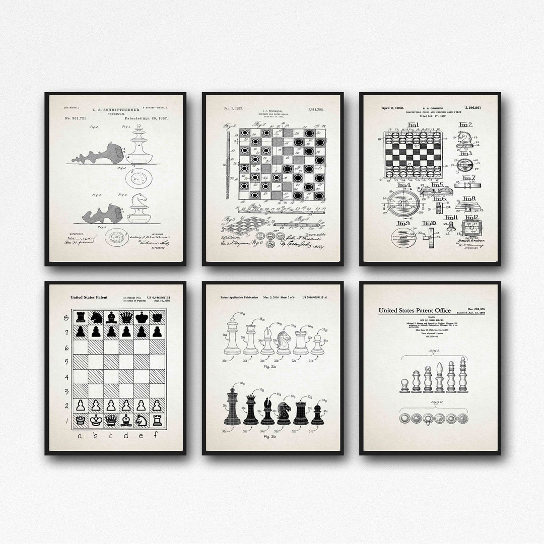 Chess Playing Decor Chess Gift Set Chess Decor Set of 6 WB497-502 - Etsy