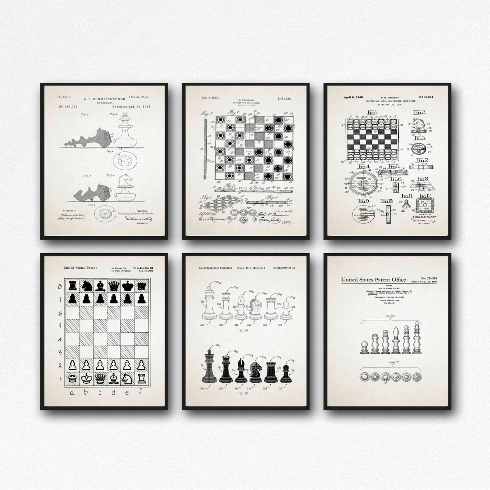 Chess Playing Decor Chess Gift Set Chess Decor Set of 6 - Etsy