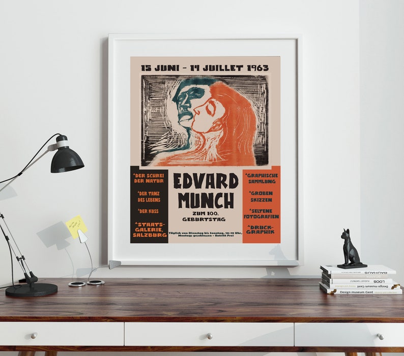 Edvard Munch Exhibition Poster 1963 Abstract Museum Poster Art - Etsy