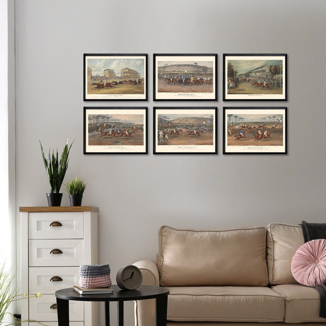 Horse Racing Posters Set of 6 Horse Prints From the 1800s Classic ...