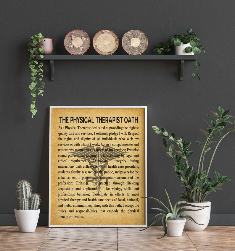 Physical Therapist Oath PT Gift Physio Print Physical - Etsy