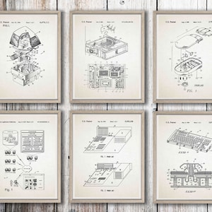 Computer Patent Set of 6 Computer Prints IT Wall Art Computer ...