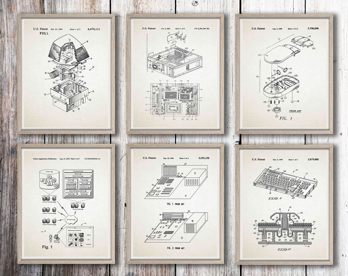 Computer Patent Set of 6 Computer Prints IT Wall Art Computer - Etsy