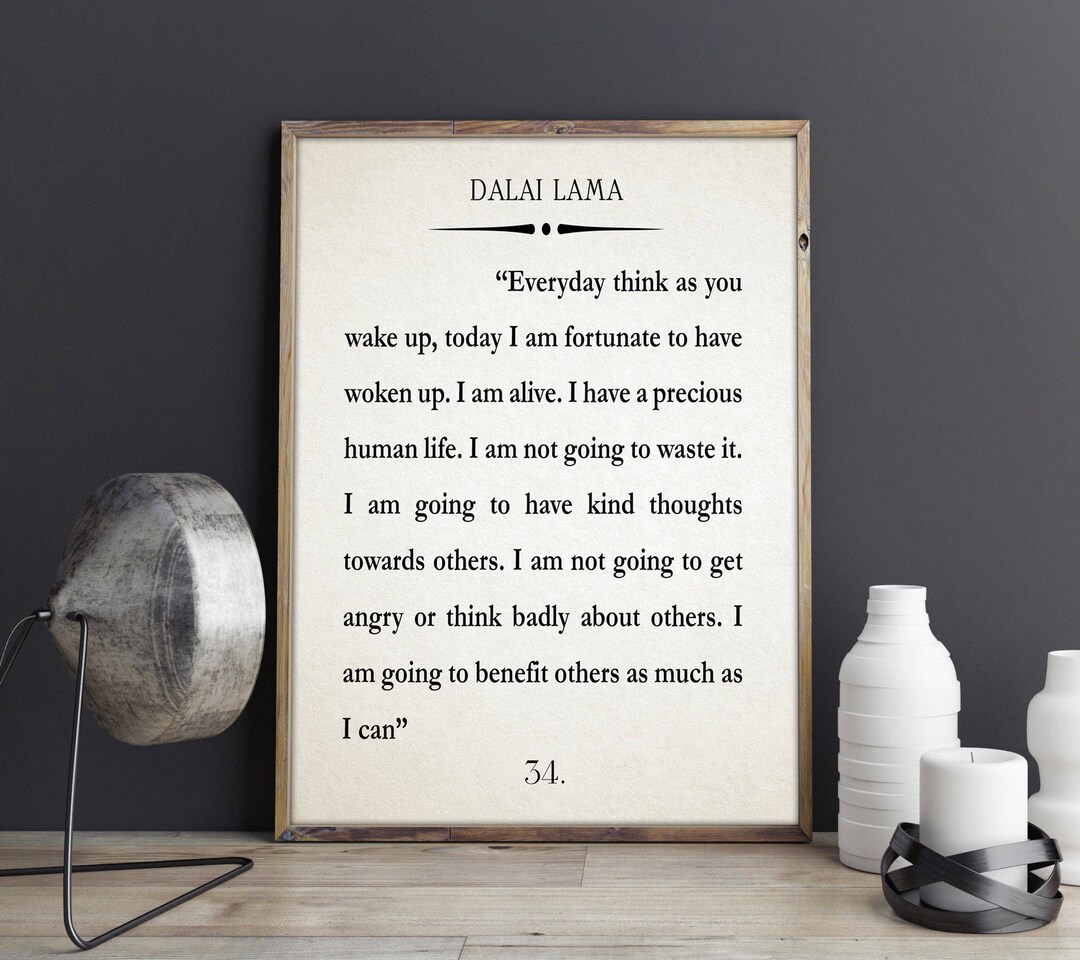 Dali Lama Quote Dali Lama Poem Buddhist Poster Buddhist Wall Art Buddha ...