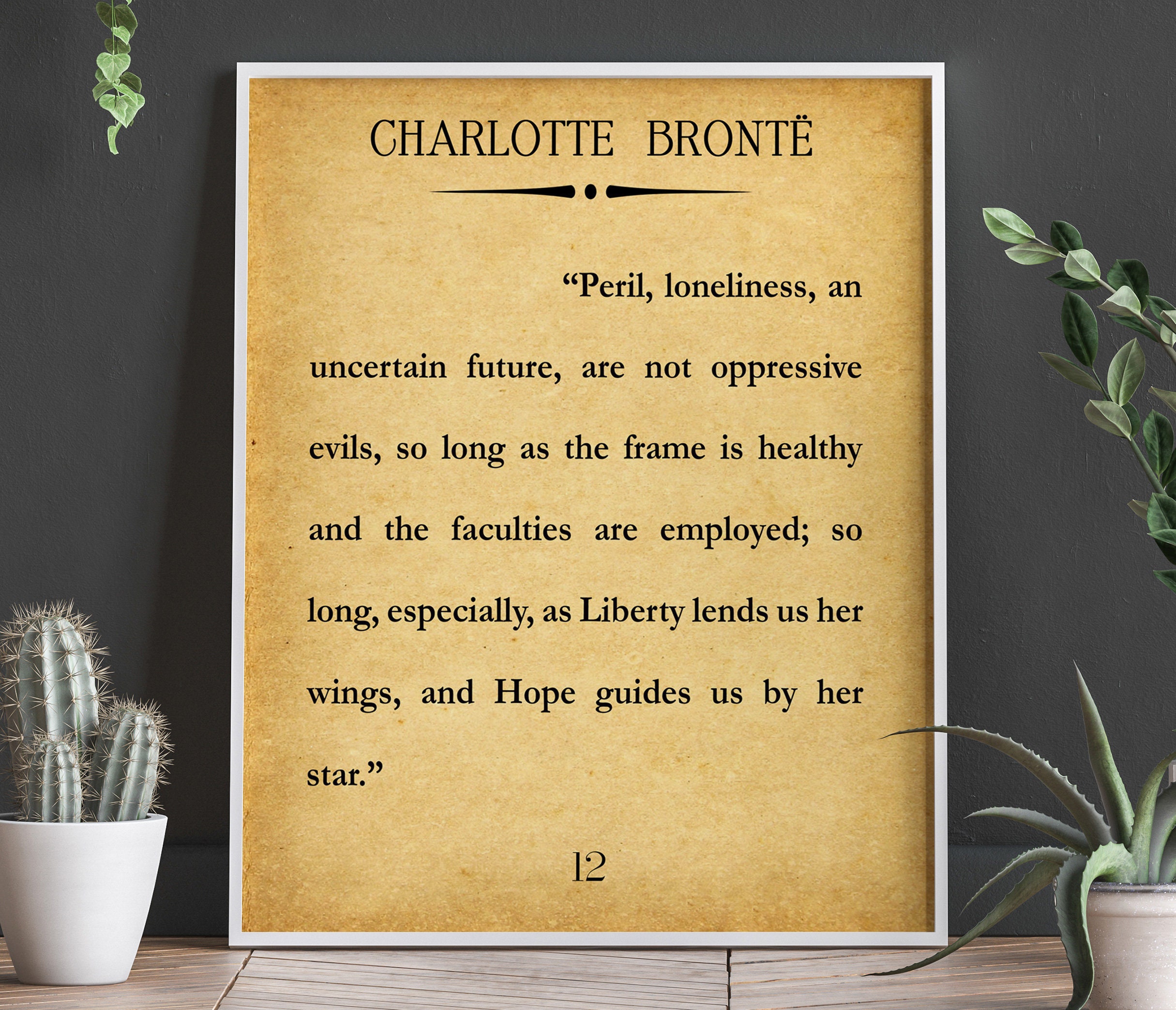 Charlotte Bronte Quote Charlotte Bronte Book Page Quote Book - Etsy UK