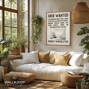 Ernest Shackleton Men Wanted Poster Antarctica Expedition - Poster ...