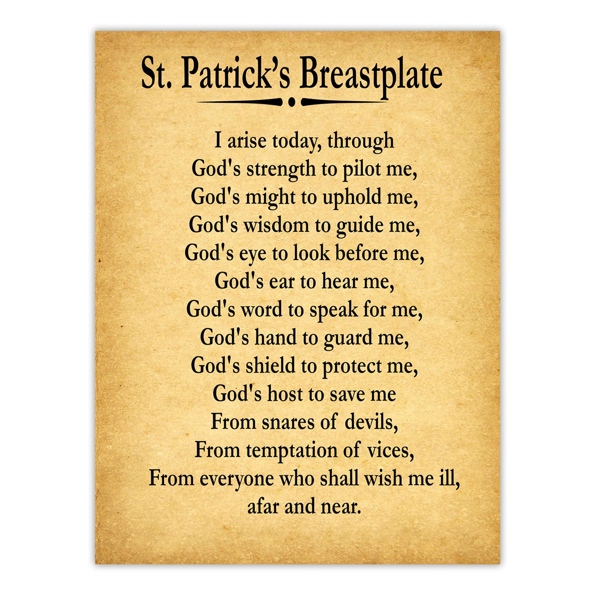 St Patrick's Breastplate Prayer Print: Irish Blessing, Christian Wall ...
