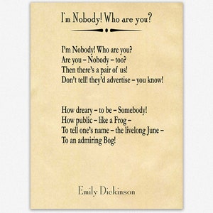 I'm A Nobody Who Are You Poem by Emily Dickinson Emily Dickinson Quote ...