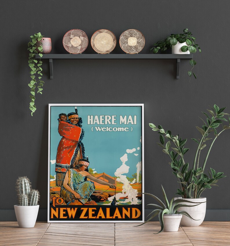 New Zealand Travel Poster New Zealand Travel Print - Etsy