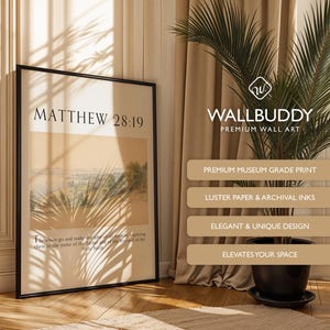Matthew 28:19-20 Bible Verse Wall Art - Modern Christian Church Wall ...