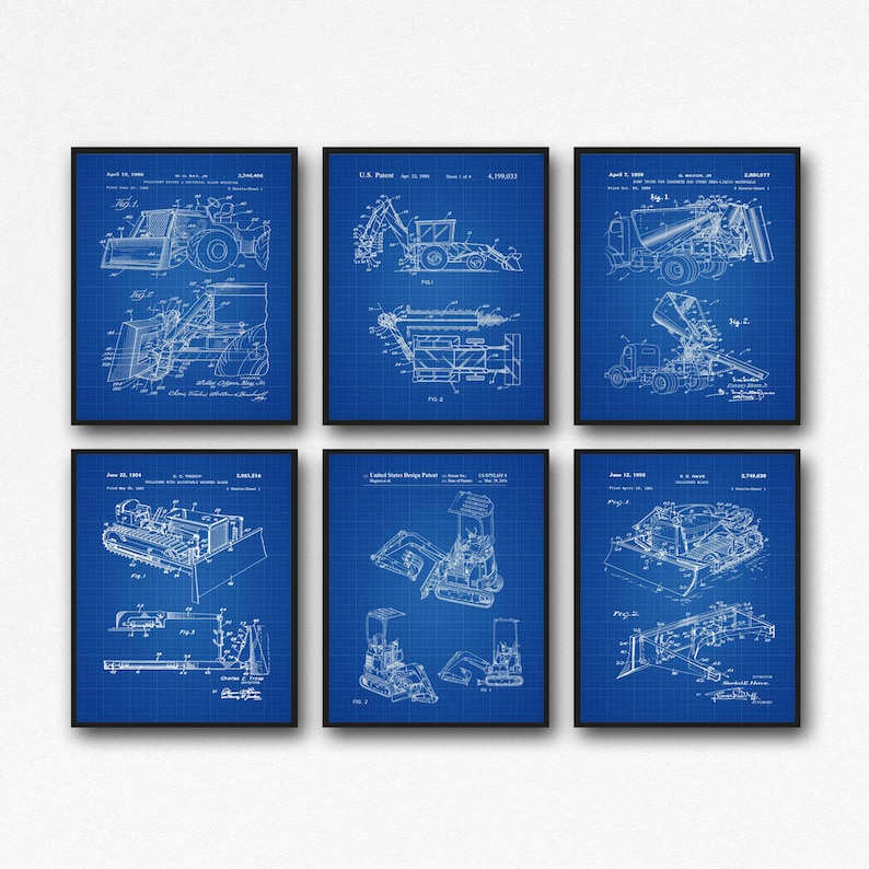 Excavator Poster Construction Poster Construction Print Trucks | Etsy