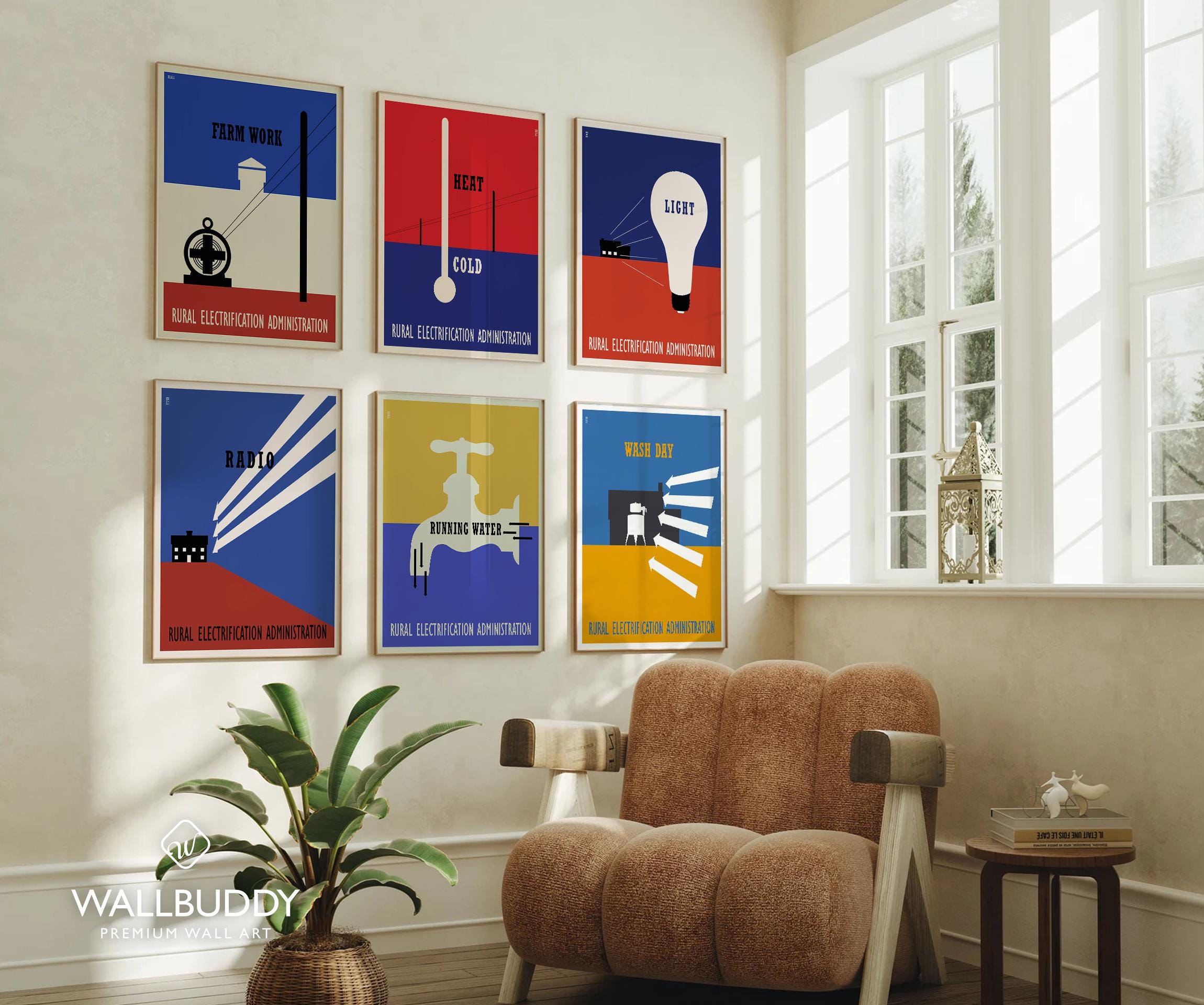 Lester Beall Posters for Rural Electrification Administration Set of 6 ...