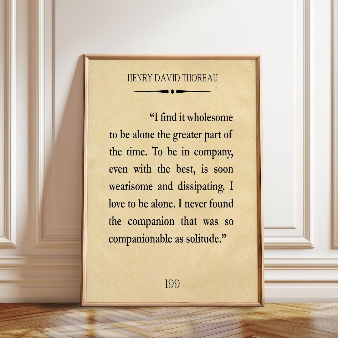 Thoreau Solitude Quote Print: Introvert Gift, Walden Poster - Etsy