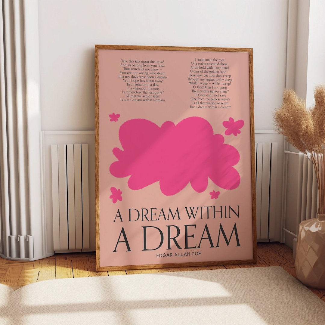 Inspirational Poem Wall Decor Edgar Allan Poe Quote Art a Dream Within ...
