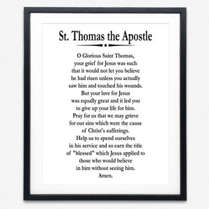 Prayer of St Thomas the Apostle Prayer for Direction and Discernment - Etsy