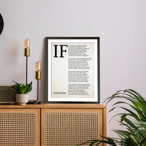 Framed Rudyard Kipling 'IF' Poem Print: Inspirational Wall Art - Etsy