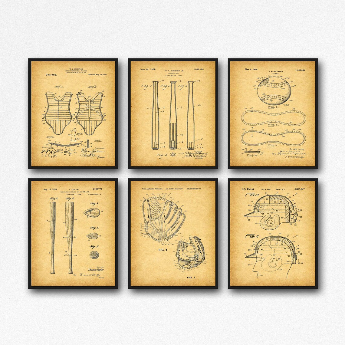 Baseball Decor Set of 6 Baseball Posters Baseball Room Decor | Etsy