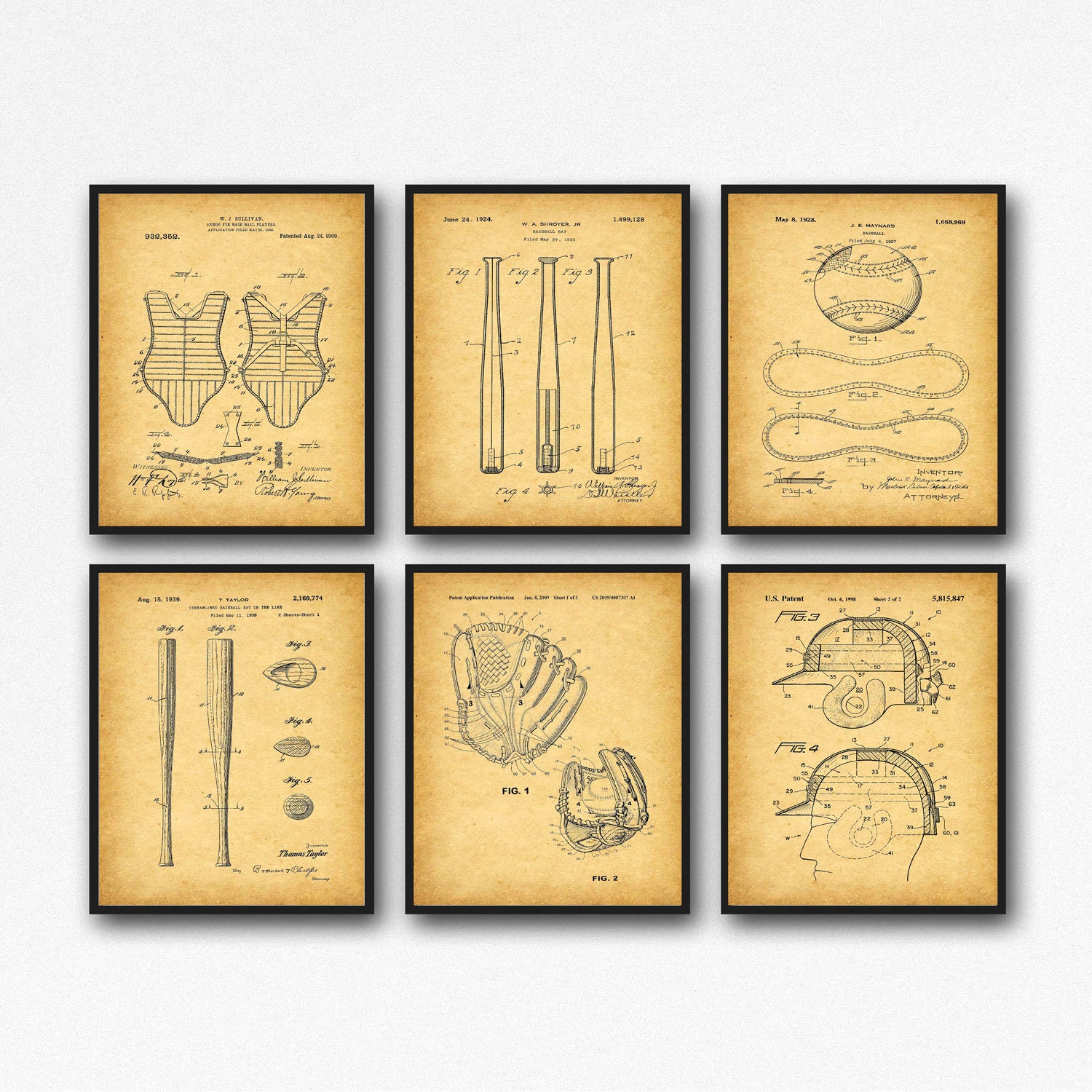 Baseball Decor Set of 6 Baseball Posters Baseball Room Decor | Etsy
