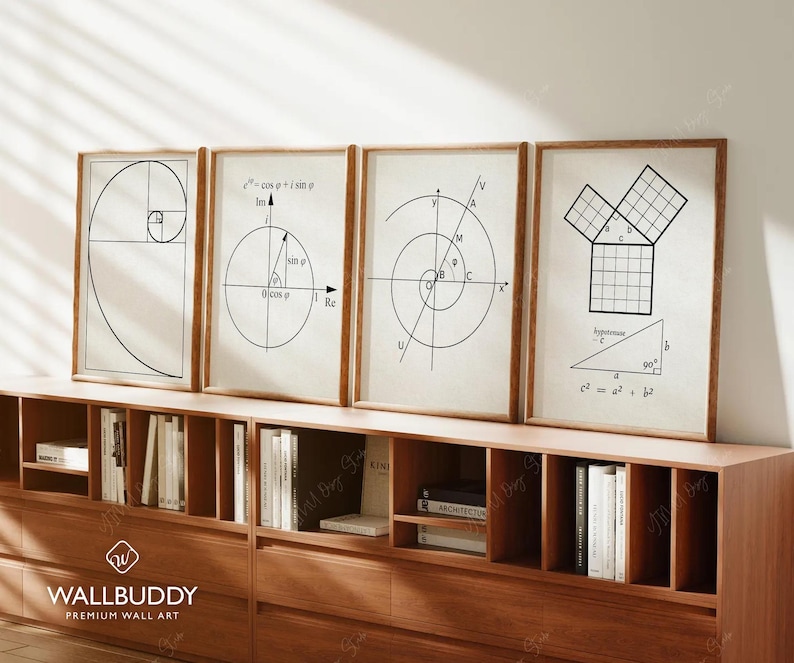 Fibonacci Formula Math Art Print Set: Educational Posters, Classroom ...