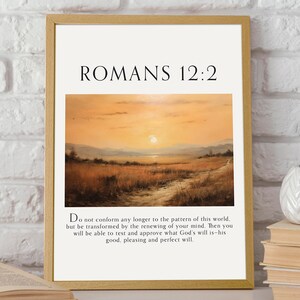 Romans 12:2 Bible Verse Poster | Christian Modern Print Wall Art ...