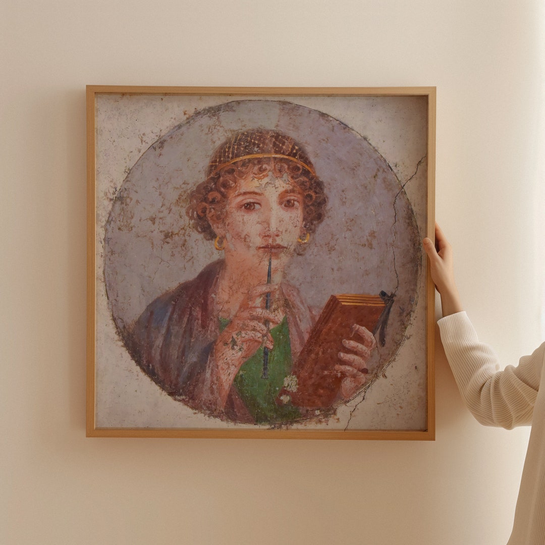Sappho of Pompeii Fresco Art Print: Classical Greek Poetess Portrait - Etsy