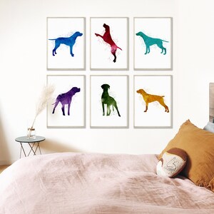 German Shorthaired Pointer Wall Art Set of 6 Pointer Dog Posters for ...