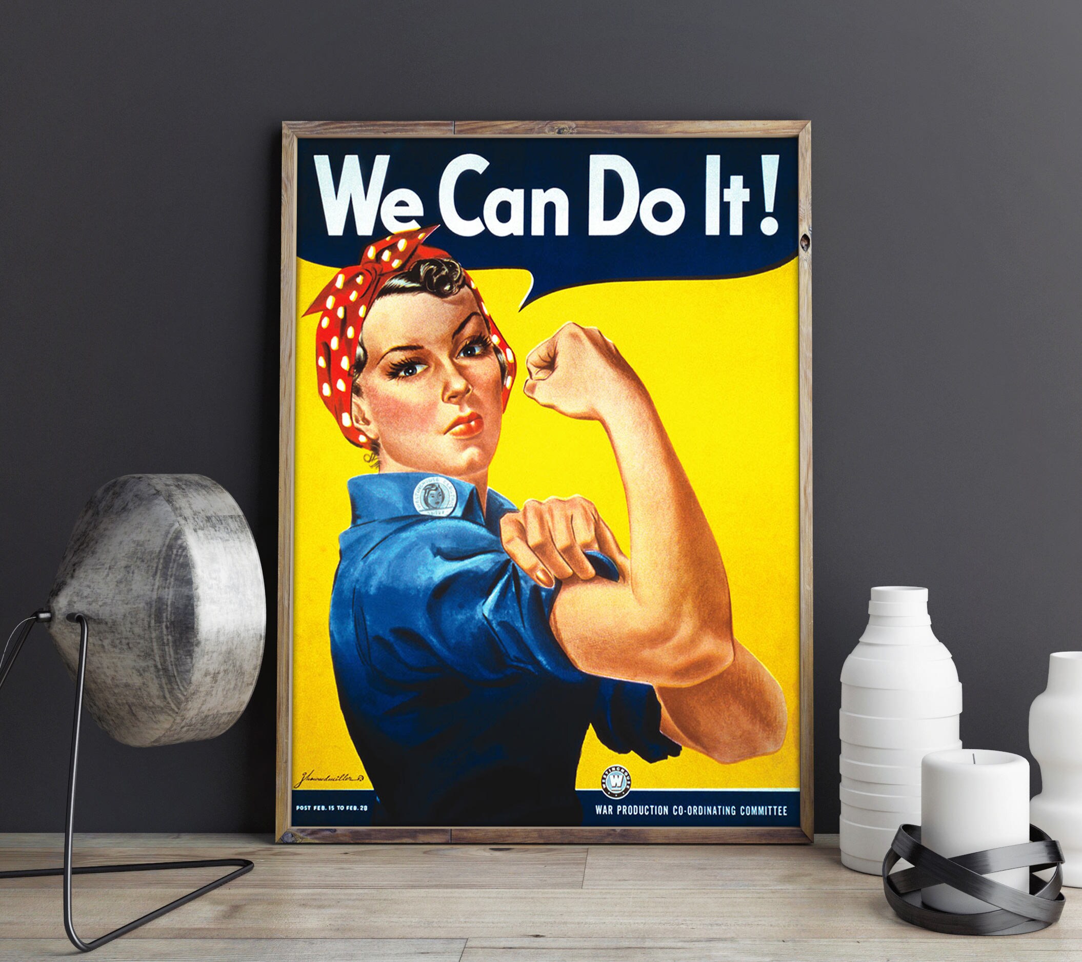 Feminist Poster Wwii Poster Rosie The Riveter Girl Power Poster