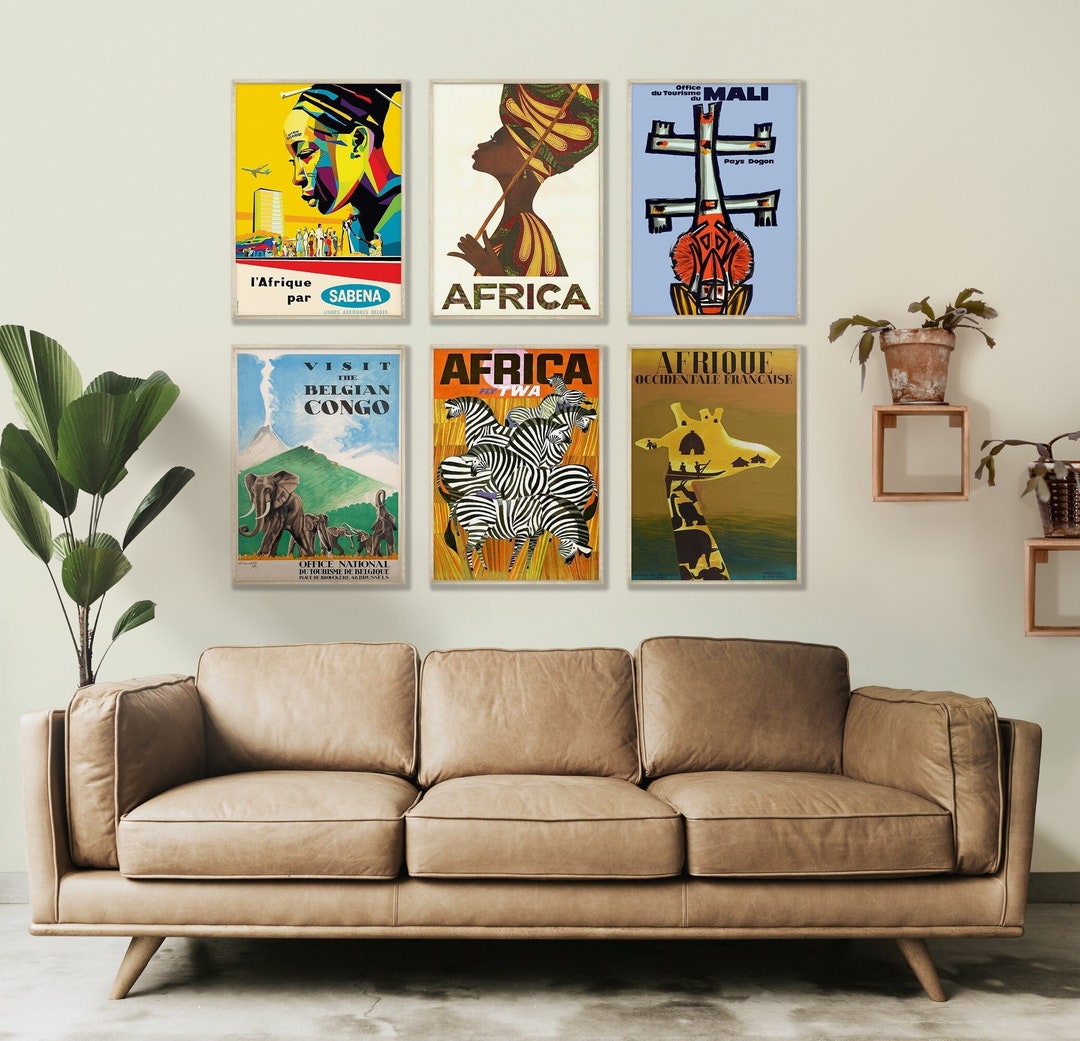 Africa Travel Posters Set of 6 African Themed Prints - Etsy