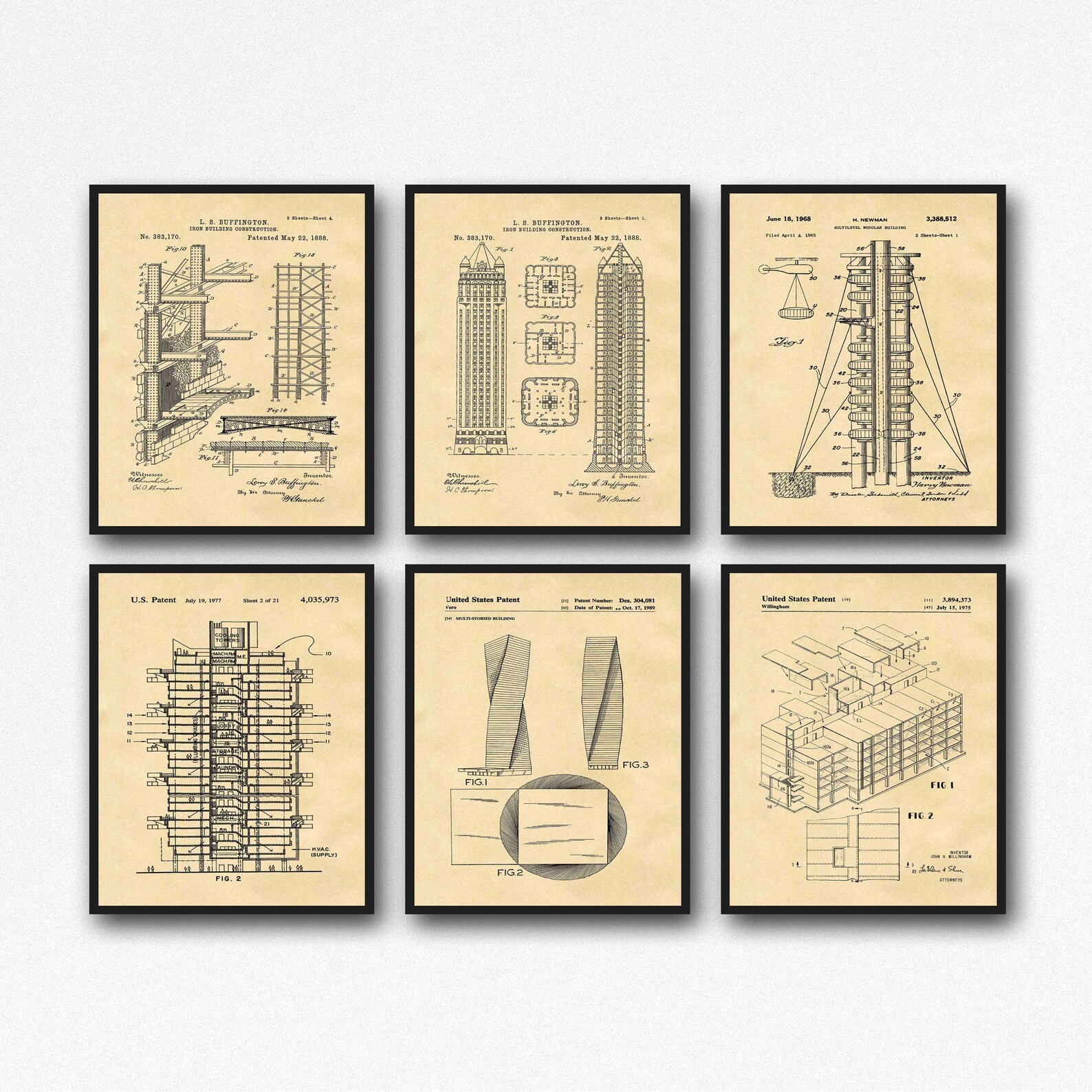 Building Design Blueprints Set of 6 Architectural Drawings - Etsy