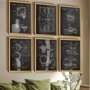 Elegant Slam Basketball Sports Wall Decor - Set of 6 Hoops and Ball ...