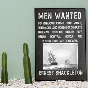 Ernest Shackleton Men Wanted Poster Antarctica Expedition | Etsy