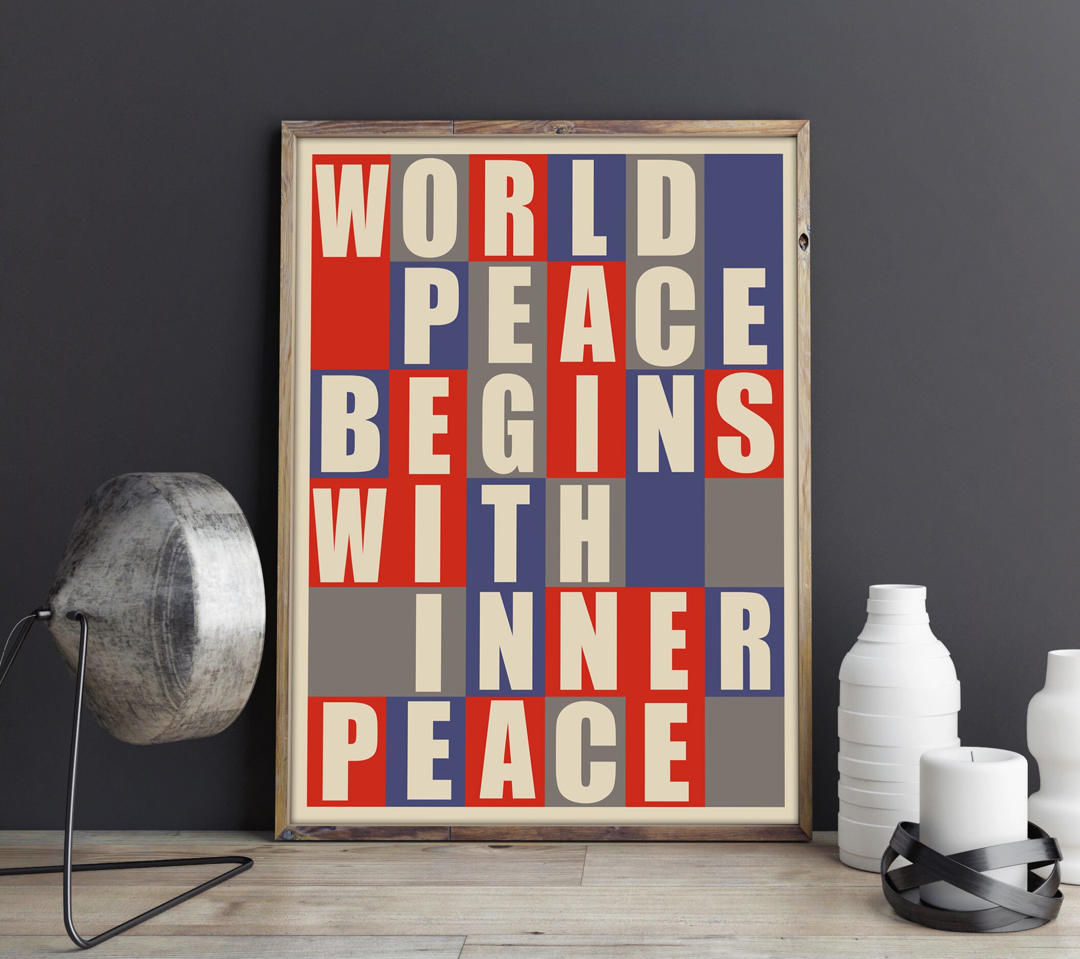 World Peace Starts With Inner Peace Poster Peace Print Bauhaus - Etsy UK