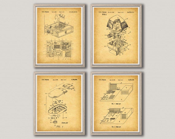 Computer Poster Set of 4 Computer Office Decor Office Wall Art | Etsy