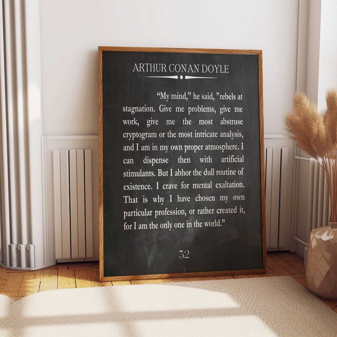 Sherlock Holmes Print Sherlock Poster Arthur Conan Doyle Psychology ...