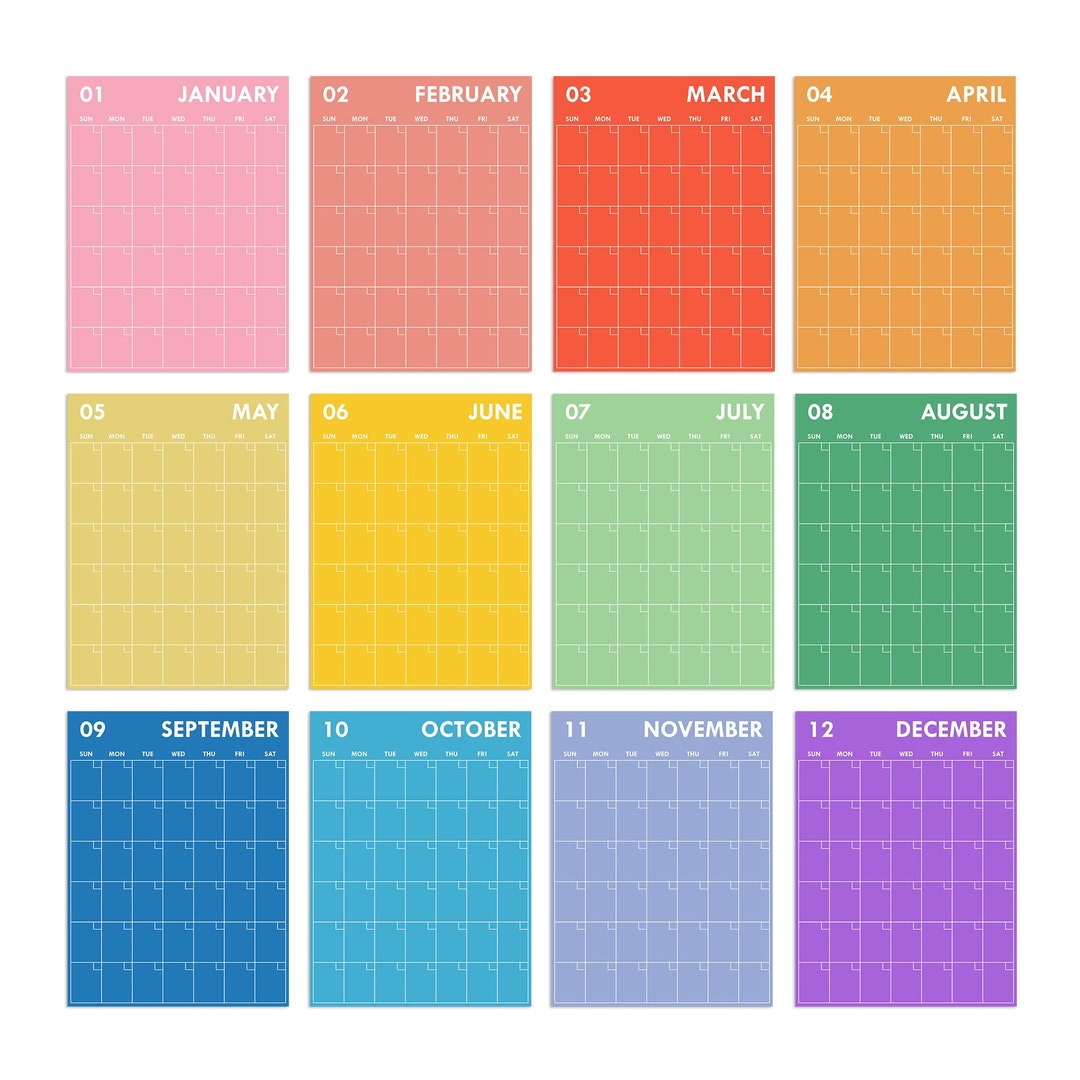 2024 Monthly Pastel Planner 12 X 12 X 16 Monthly Planning Sheets on ...
