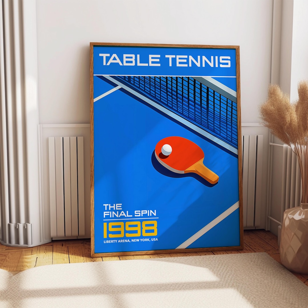 Table Tennis Poster - Table Tennis Tournament Artwork Print - Retro ...