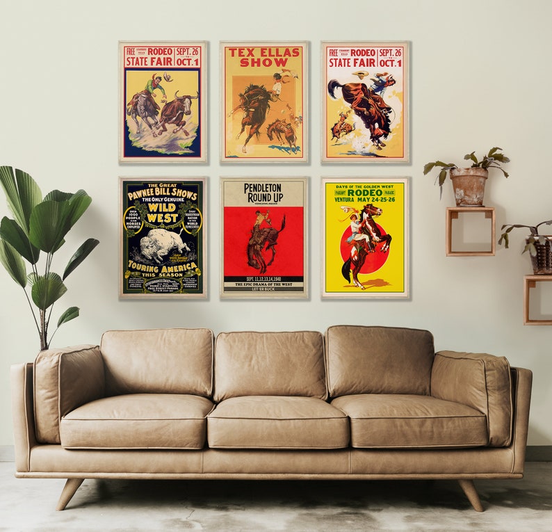Cowboy Posters Rodeo Poster Cowboy Wall Art Cowboy Decor - Etsy