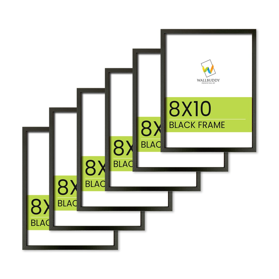 Set of 6 Thin Black Frames 8x10 Inches Handmade Black Wooden Frames ...