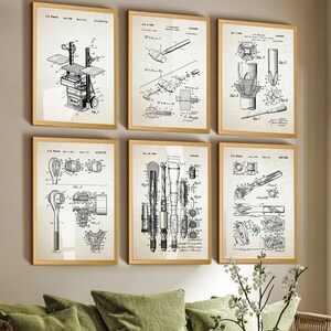 Mechanic's Haven: Set of 6 Mechanical Tools Patent Posters &prints ...