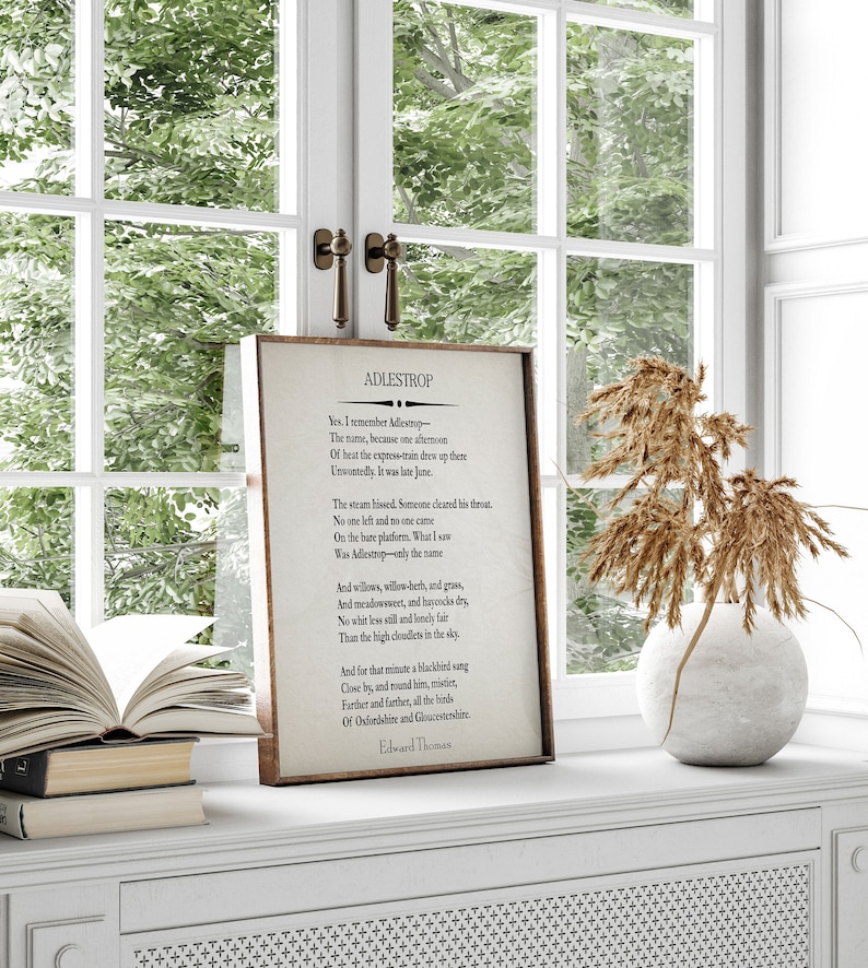 Adlestrop by Edward Thomas 1914 Poetry Poster Poetry Decor - Etsy