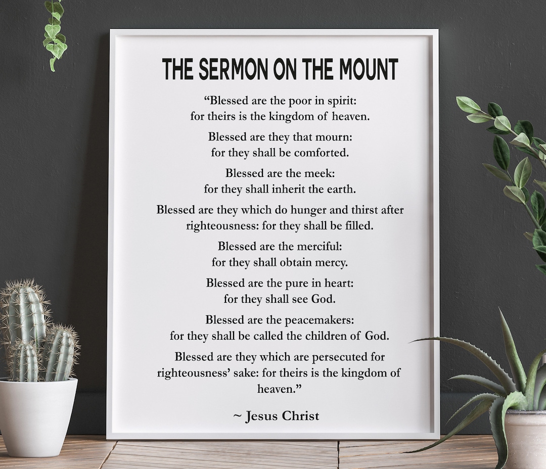 The Sermon on the Mount by Jesus Christ Gospel of Matthew Chapter 5 ...