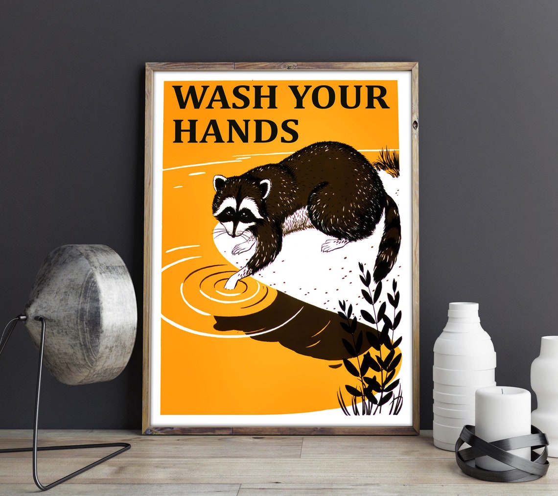 Wash Your Hands Poster Bathroom Poster Bathroom Sink Print | Etsy