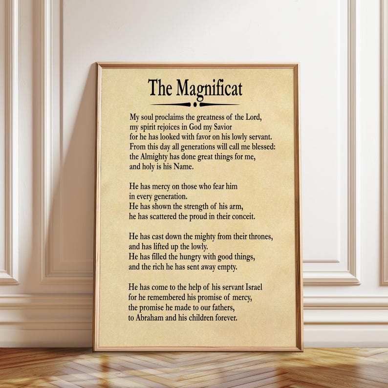 The Magnificat Prayer Print: Canticle of Mary, Christian Wall Art - Etsy