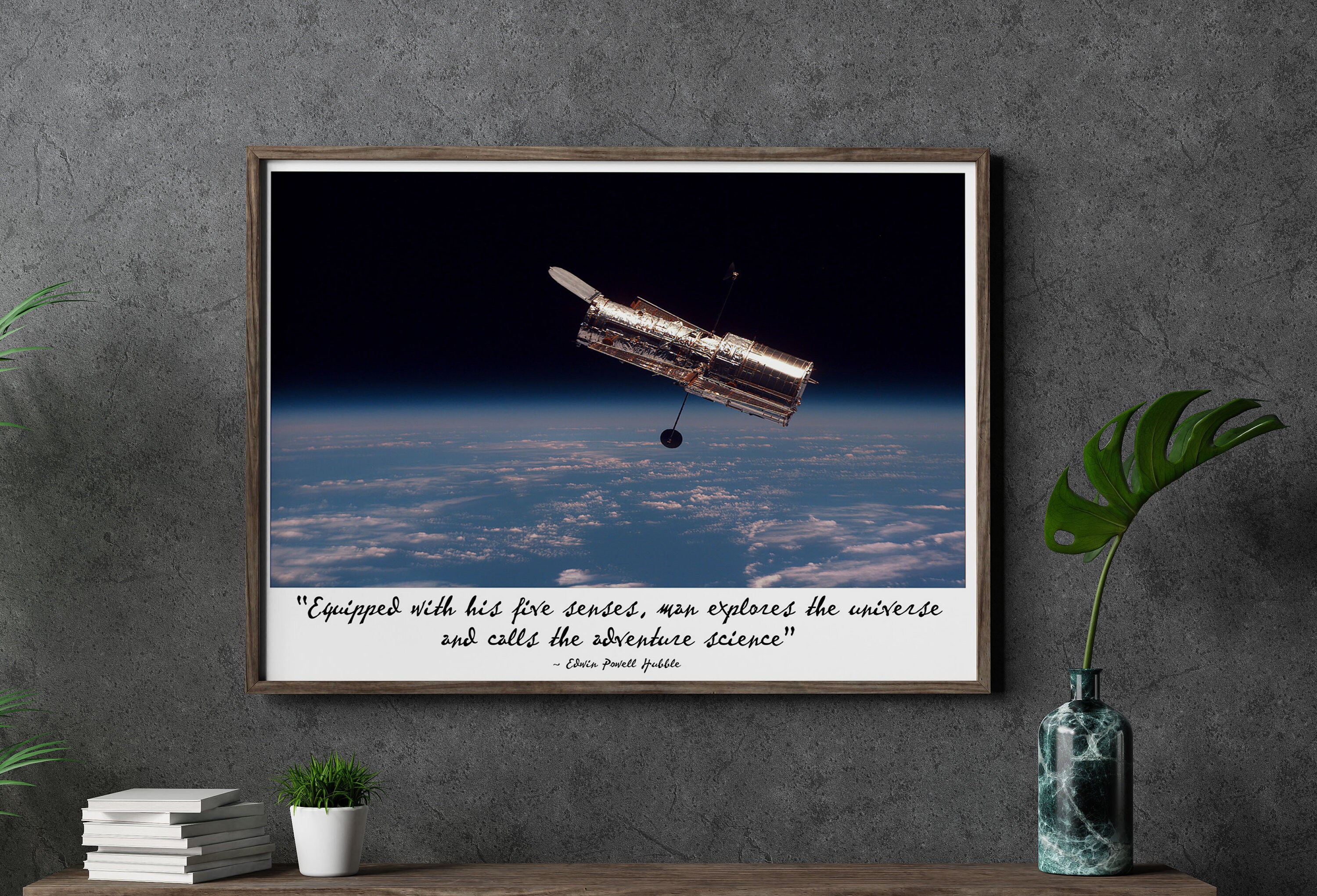 Hubble Telescope Space Poster and Quote by Edwin Hubble - Etsy