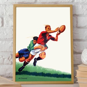 Vintage Rugby Poster: Classic Rugby Illustration for Rugby Enthusiasts ...