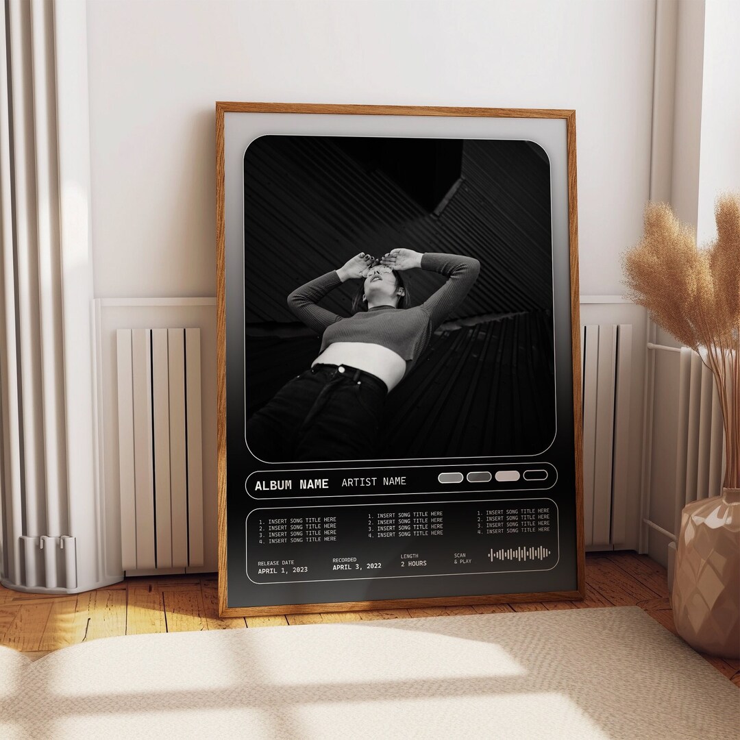 Black and White Custom Music Album Poster - Minimalist Color Album ...